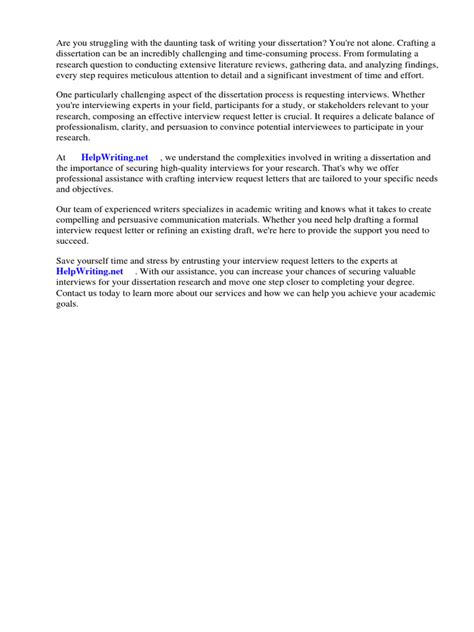 Dissertation Interview Request Letter Pdf Thesis Essays
