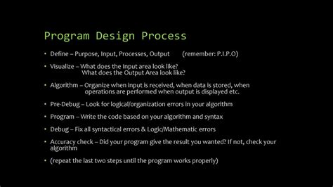 lesson 2 program design process and intro to code ppt download