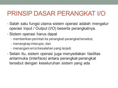 Manajemen Perangkat Input Output