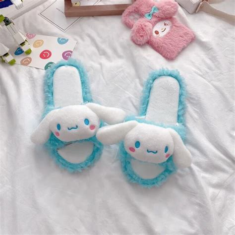 Kawaii Kuromi My Melody Japanese Style Slippers Open Toes Fluffy Home