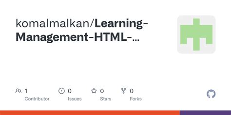 GitHub Komalmalkan Learning Management HTML CSS JS