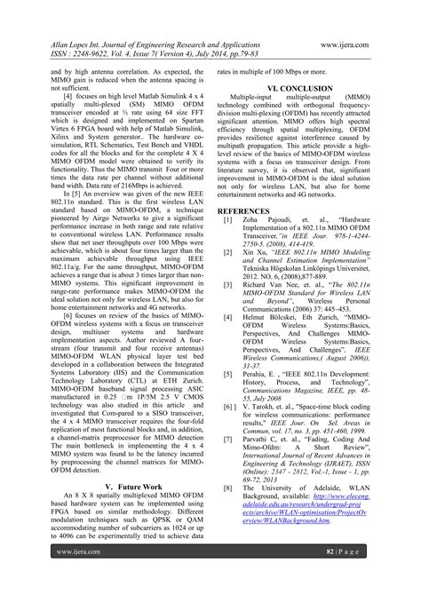 Performance Analysis Of 802lln Mimo Ofdm Transceiver Pdf