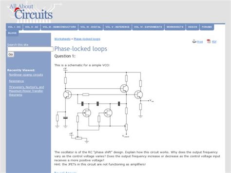 phase locked loops worksheet for 12th higher ed lesson planet