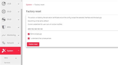 System Factory Reset Skudonet