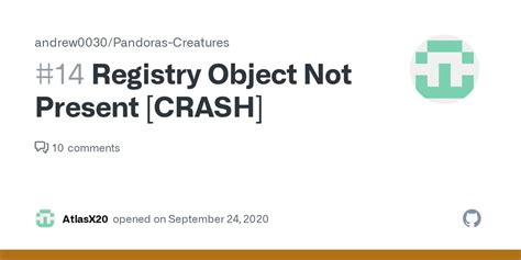 Registry Object Not Present Crash · Issue 14 · Andrew0030pandoras