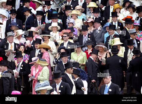 Horse Racing Royal Ascot Race Goers Soak Up The Atmosphere Stock