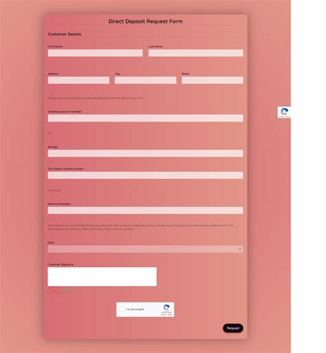 Free Direct Deposit Request Form Template Formplus