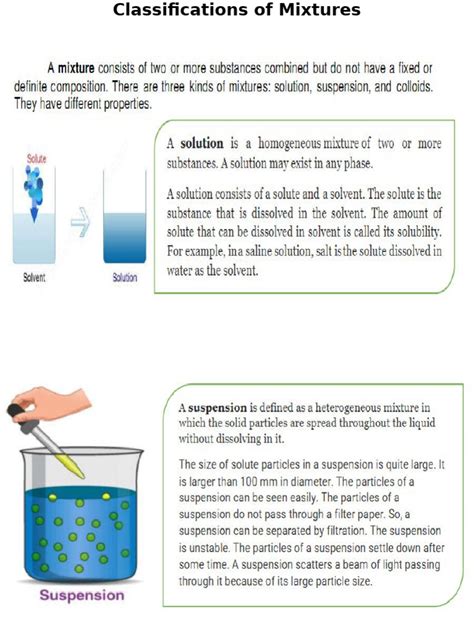 Classifications Of Mixtures Pdf