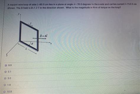 Solved A Square Wire Loop Of Side L Cm Lies In A Plane Chegg