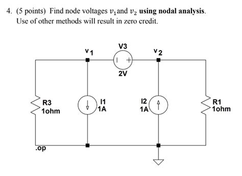 Solved 4 5 Points Find Node Voltages V1 And V2 Using Chegg