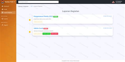 sistem informasi laporan kegiatan berbasis web php