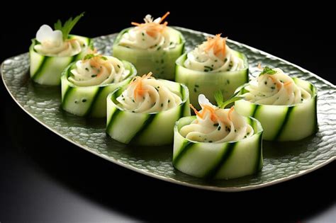 Premium Ai Image Cucumber Roll Elegance Food