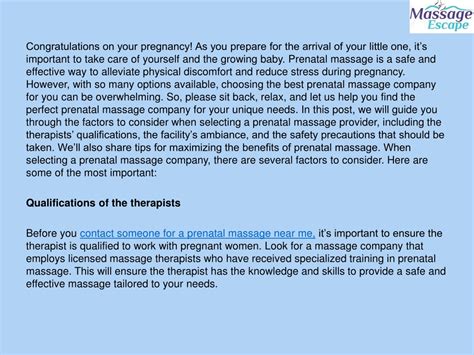 Ppt How To Choose The Best Prenatal Massage Company For You And Your