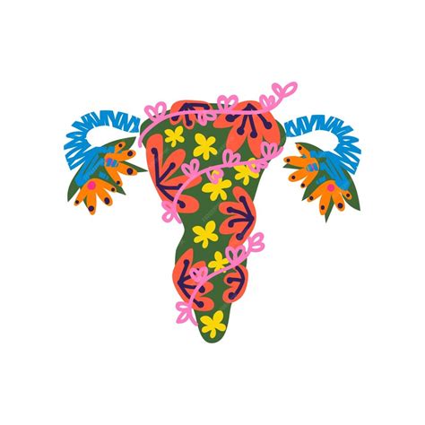 Premium Vector Beauty Female Reproductive System Made Of Colorful Flowers And Plants Vector