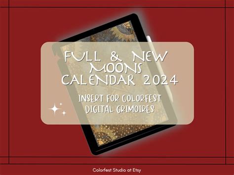 New And Full Moons For Insert For Colorfest Digital Grimoires