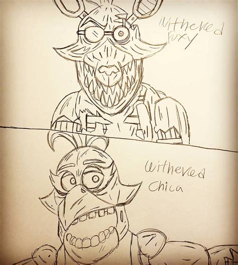 Withered Chica Withered Foxy By Aldocantero On Deviantart