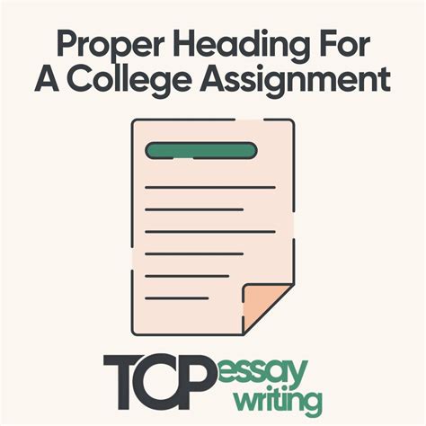 Proper College Assignment Heading Guidelines And Examples