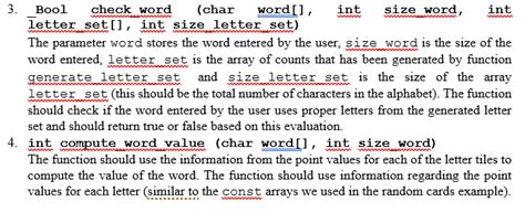 Solved I Have To Write A Simplified Scrabble Game For A