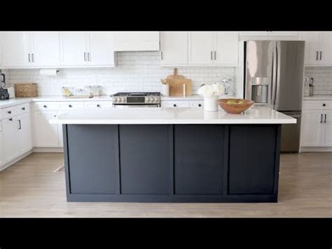 Diy Kitchen Island Upgrade How To Update A Builder Grade Kitchen Island With Trim And Paint