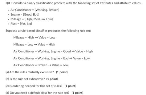 Q Consider A Binary Classification Problem With Chegg