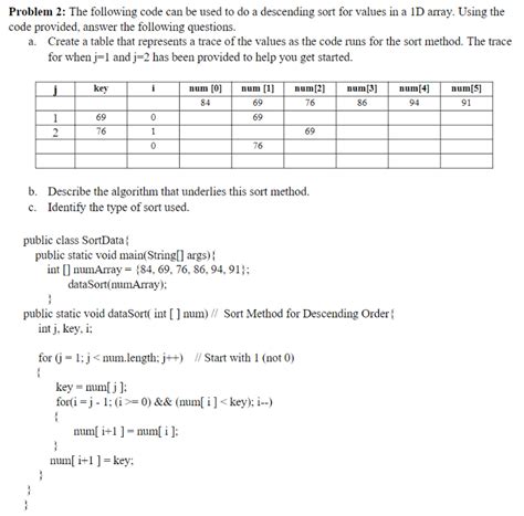 Solved Problem 2 The Following Code Can Be Used To Do A Chegg