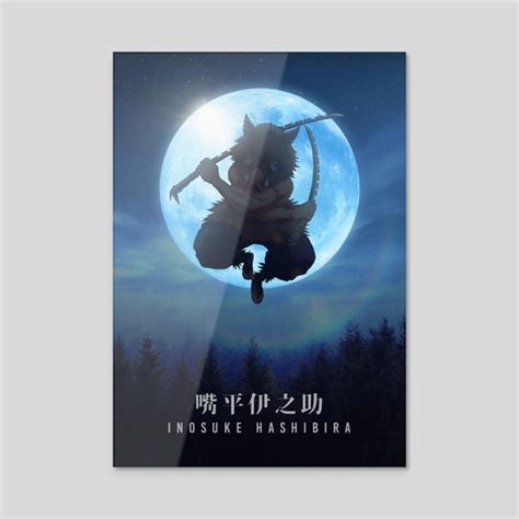 Inosuke Hashibira Moon An Art Acrylic By Illust Artz Inprnt