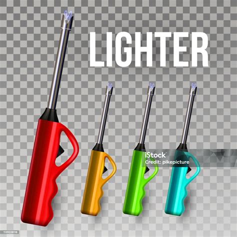라이터 벡터입니다 항목을 점화 기념품 선물 레코딩 3d 현실적인 밝은 긴 아이콘입니다 그림 라이터에 대한 스톡 벡터 아트 및 기타 이미지 Istock