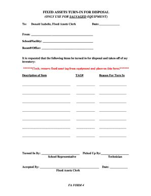 Fixed Asset Disposal Form Excel Template Page PdfFiller
