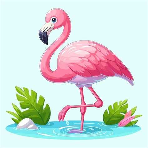 Premium Vector Flamingo Cartoon Clipart Vector Illustration