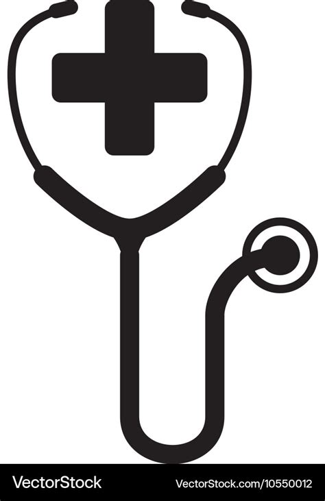 Cross Stethoscope Medical Care Design Royalty Free Vector