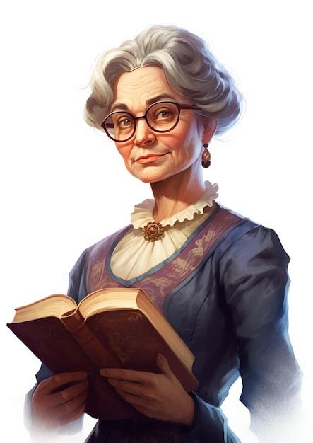 Premium Photo There Is A Woman With Glasses Holding A Book And A Book