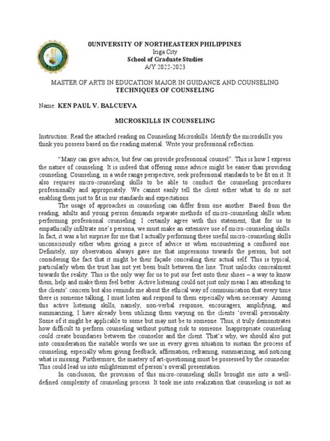 Microskills In Counseling Maed Act Pdf Cognitive Science Psychology