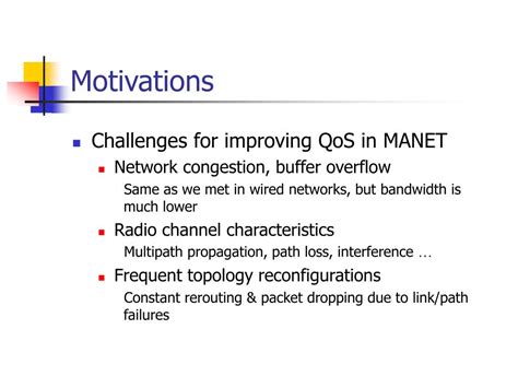Ppt Improving Qos Support In Mobile Ad Hoc Networks Powerpoint