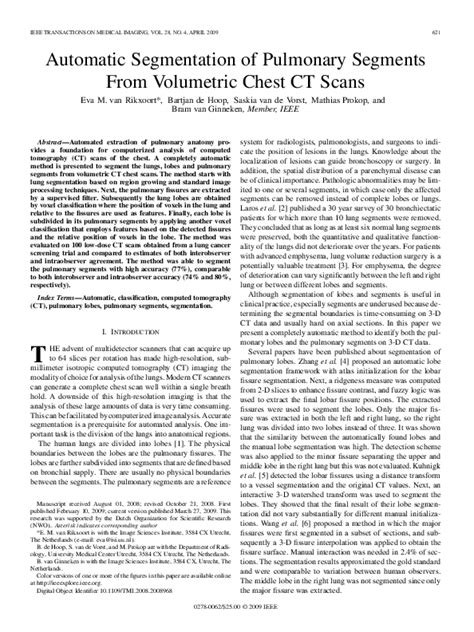 Pdf Automatic Segmentation Of Pulmonary Segments From Volumetric