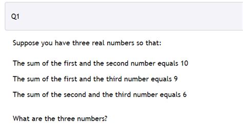 Solved Q1Suppose You Have Three Real Numbers So That The Sum Chegg Com