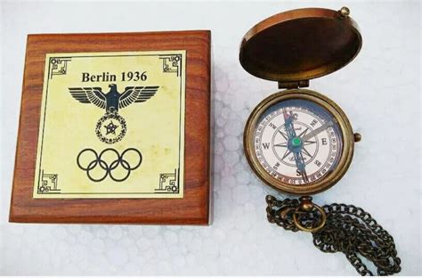 Brass Berlin 1936 Compass With Olympic Logo Etsy