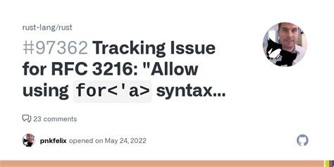 tracking issue for rfc 3216 allow using `for ` syntax when declaring