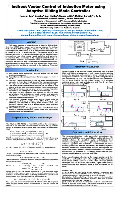 Pdf Indirect Vector Control Of Induction Motor Using Adaptive Sliding