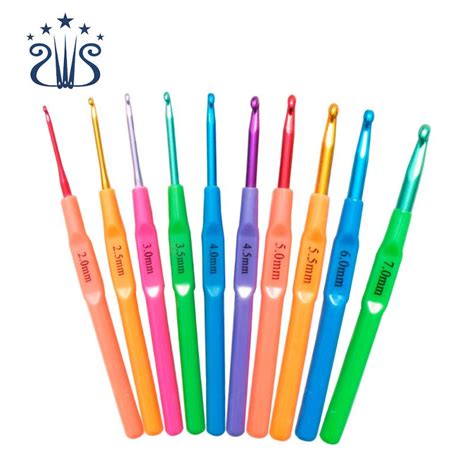 {skc MÀu Bộ 10 Cây} Kim MÓc Len CÁn NhỰa Cao CẤp ThƯƠng HiỆu S K C