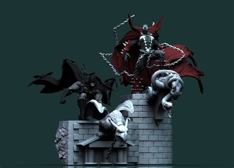 Artstation Spawn Gargoyle Stl 3d Print Files From Dioram Ft Batman By
