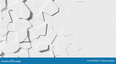 Random Shifted White Polygon Geometrical Prism Shaped Fracture Structure Pattern Background