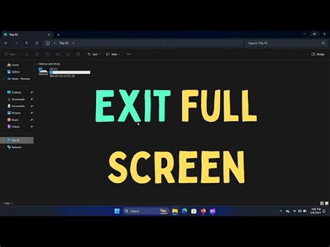 how to exit full screen mode on pc