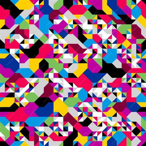 기하학적 모자이크 벡터 원활한 패턴 배경 화면 포장지 또는 웹 사이트 배경에 대한 혼란스러운 추상 배경 프리미엄 벡터