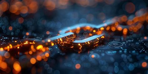 Futuristic Blockchain Network Concept Highlighting Secure Encrypted Data Links In A