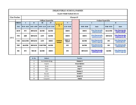 4c Updated Time Table Pdf