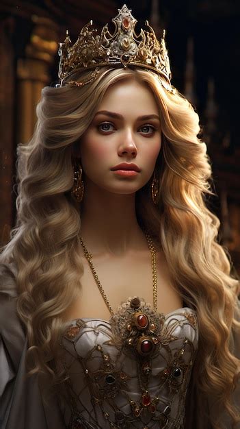 Premium Ai Image Beautiful Princess With Medieval Dress Generative Ai