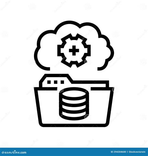 Data Archiving Database Line Icon Vector Illustration Stock Vector Illustration Of Vector