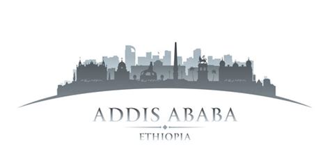 Colorful Skyline Panorama Of City Addis Ababa Vector Image