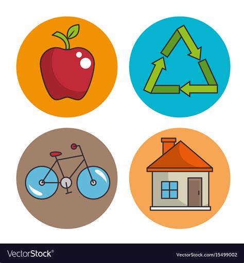 Set Of Environmental Recycle Ecology Icon Vector Image