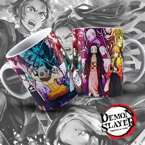 CANECA DEMON SLAYER KIMETSU NO YAIBA MODELOS TANJIRO INOSUKE ZENITSU